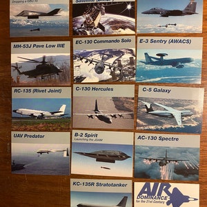 USAF Collector Cards / Trading Cards Airplane - Jets - Military ...