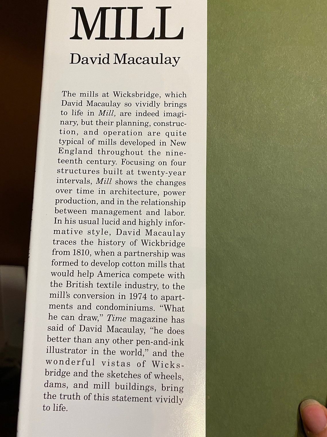 Mill: Story of Its Development and Uses David Macaulay | Etsy