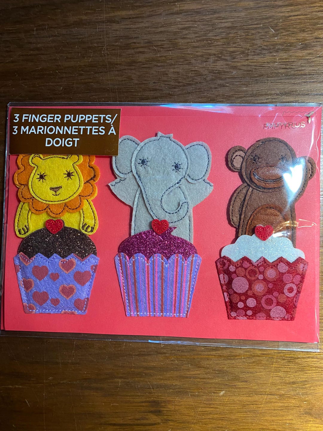 3 Finger Puppets on Valentine's Day Greeting Card - Ready to Send - New ...