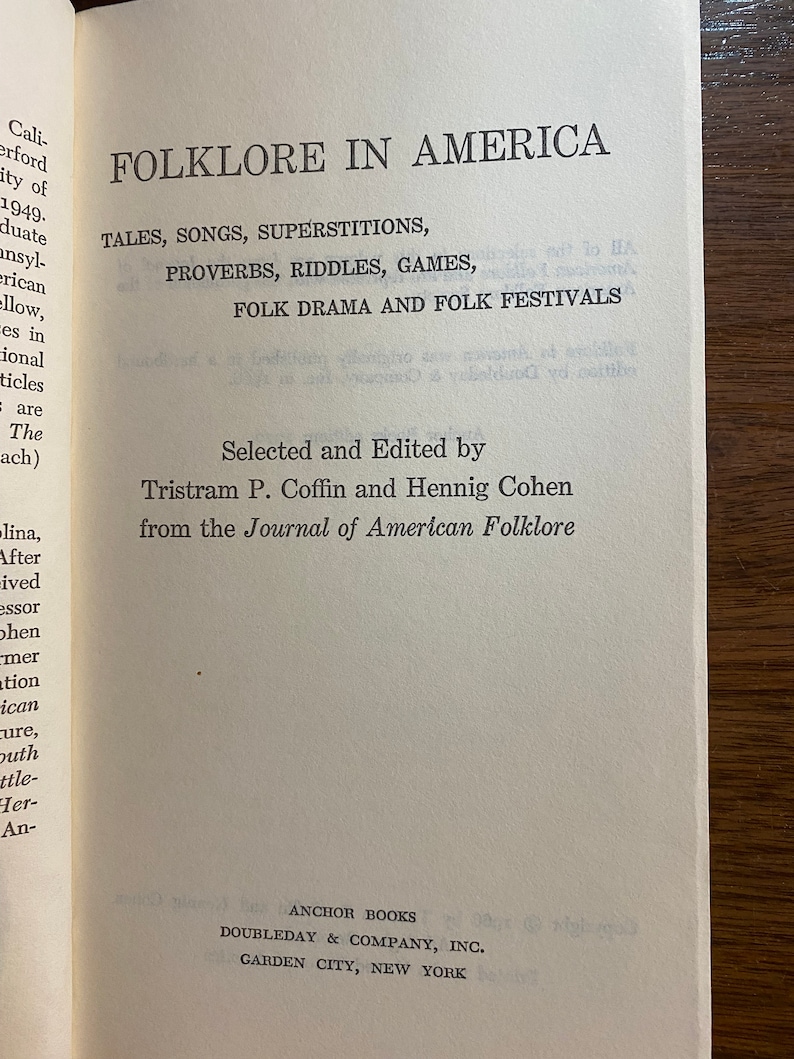 Folklore in America - 1970 - T Coffin / H Cohen - Anthropology ...