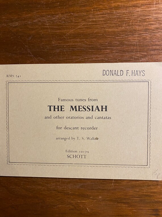 Famous Tunes From the Messiah and Other Oratorios and Cantatas | Etsy