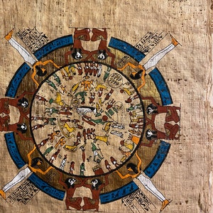 Bes Papyrus Institute Egypt - Egyptian Print on Papyrus Paper - Circle ...