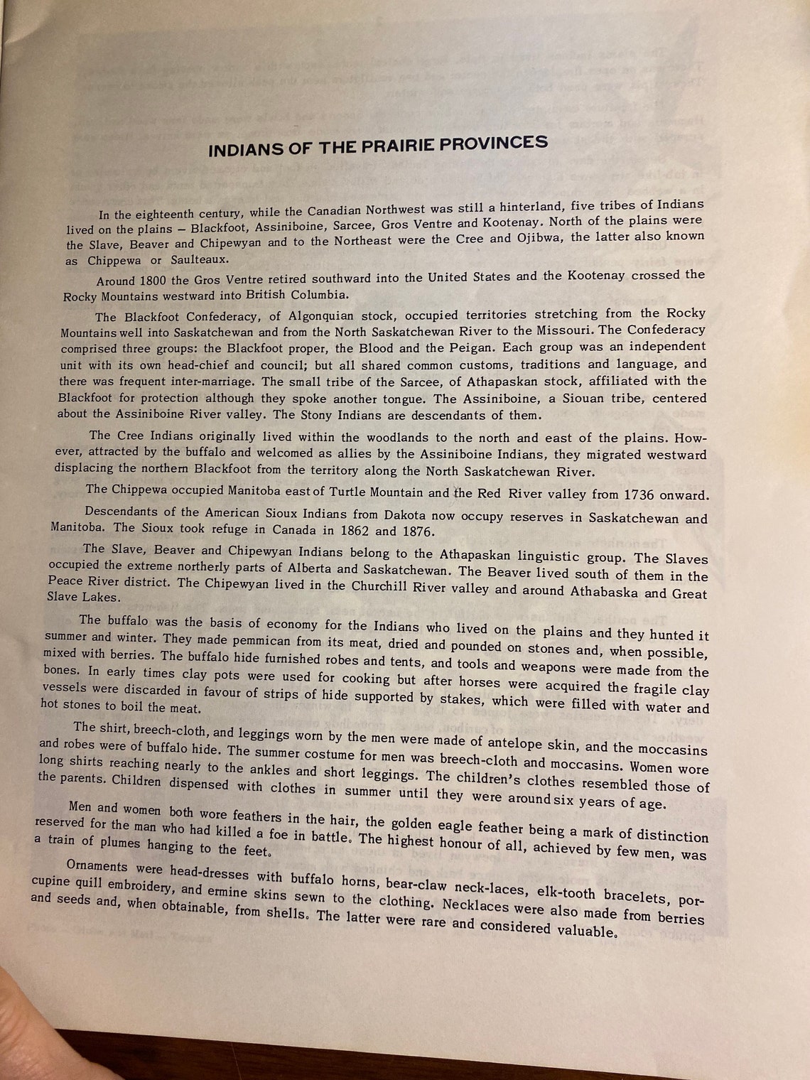 Indians of the Prairie Provinces - Canada - an Historical Review - 1967 ...