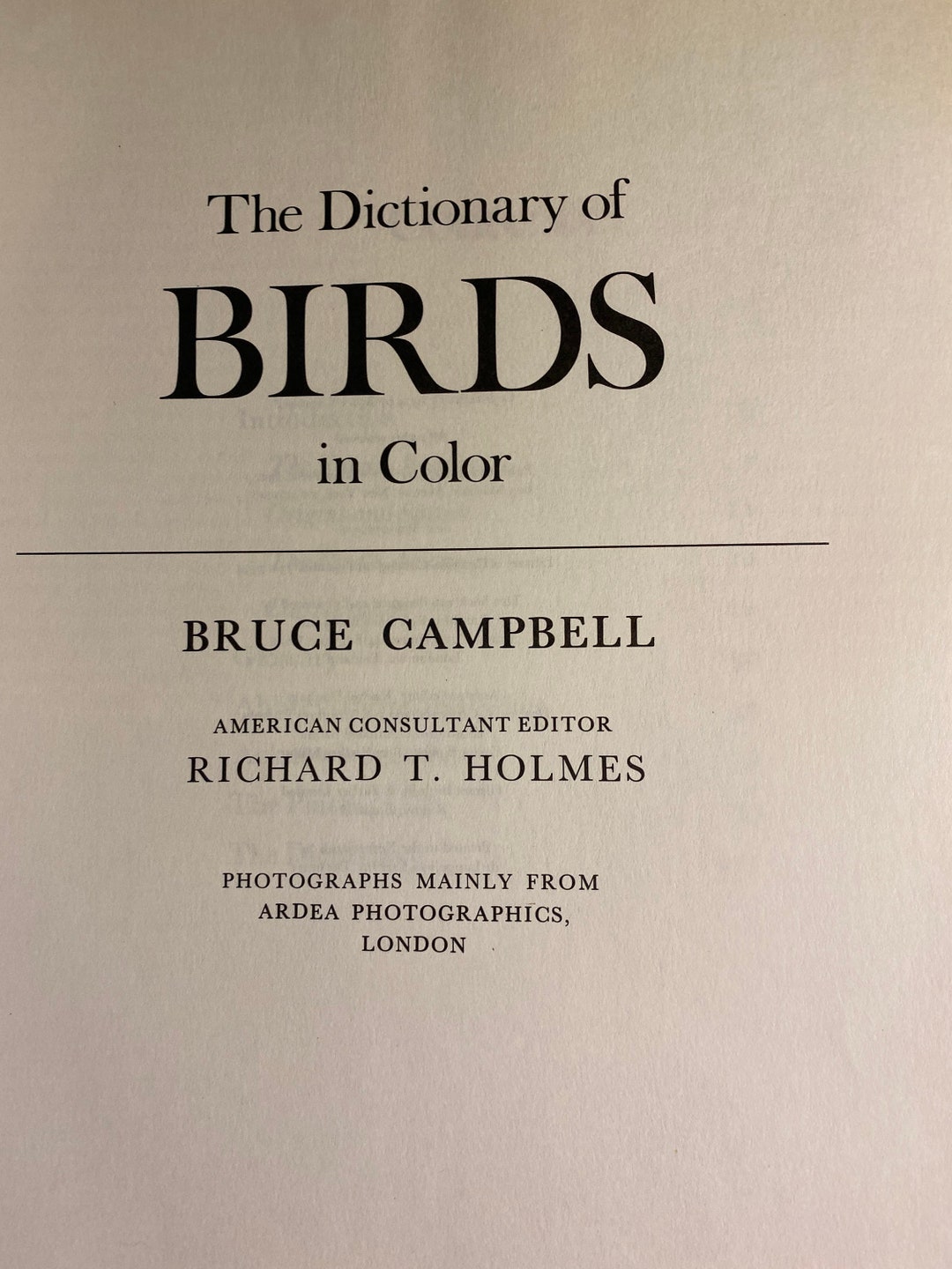 The Dictionary of Birds in Color - Illustrated in Color - Bruce ...