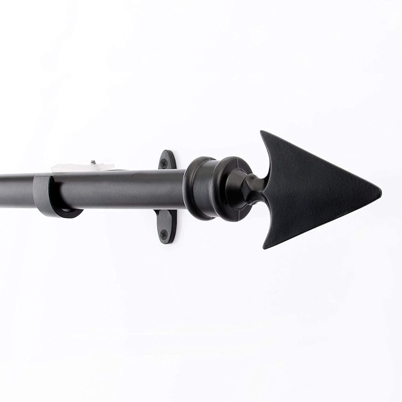 Deco Window Arrow Adjustable Curtain Rod for Windows With Arrow Finials ...