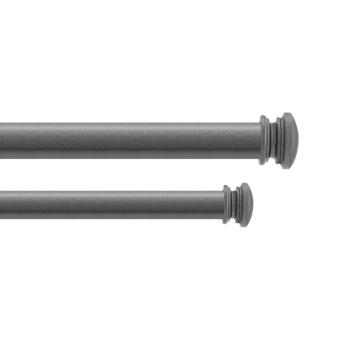 Deco Window Grey Charcoal Double Curtain Rod for Windows Adjustable ...