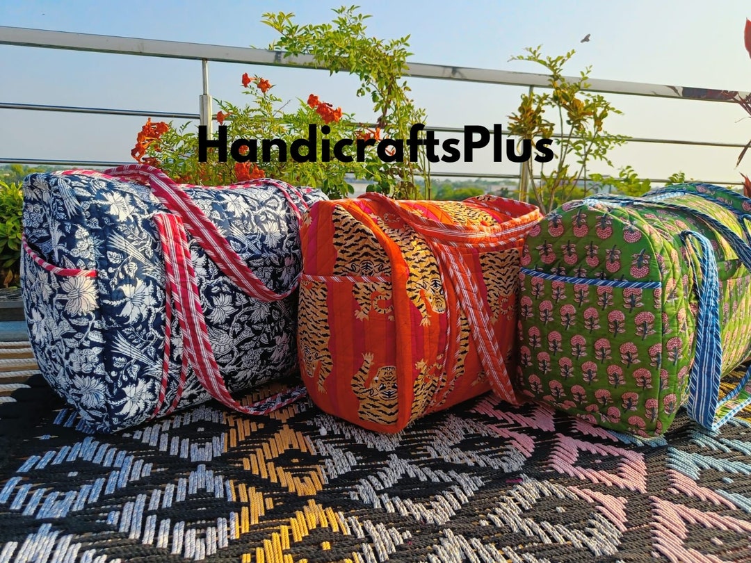 Large Cotton Weekender Travel Bag, Bags for Women, Christmas Gift ...