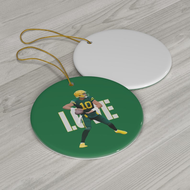 Green Bay Packers Jordan Love Green Ceramic Ornament - Etsy