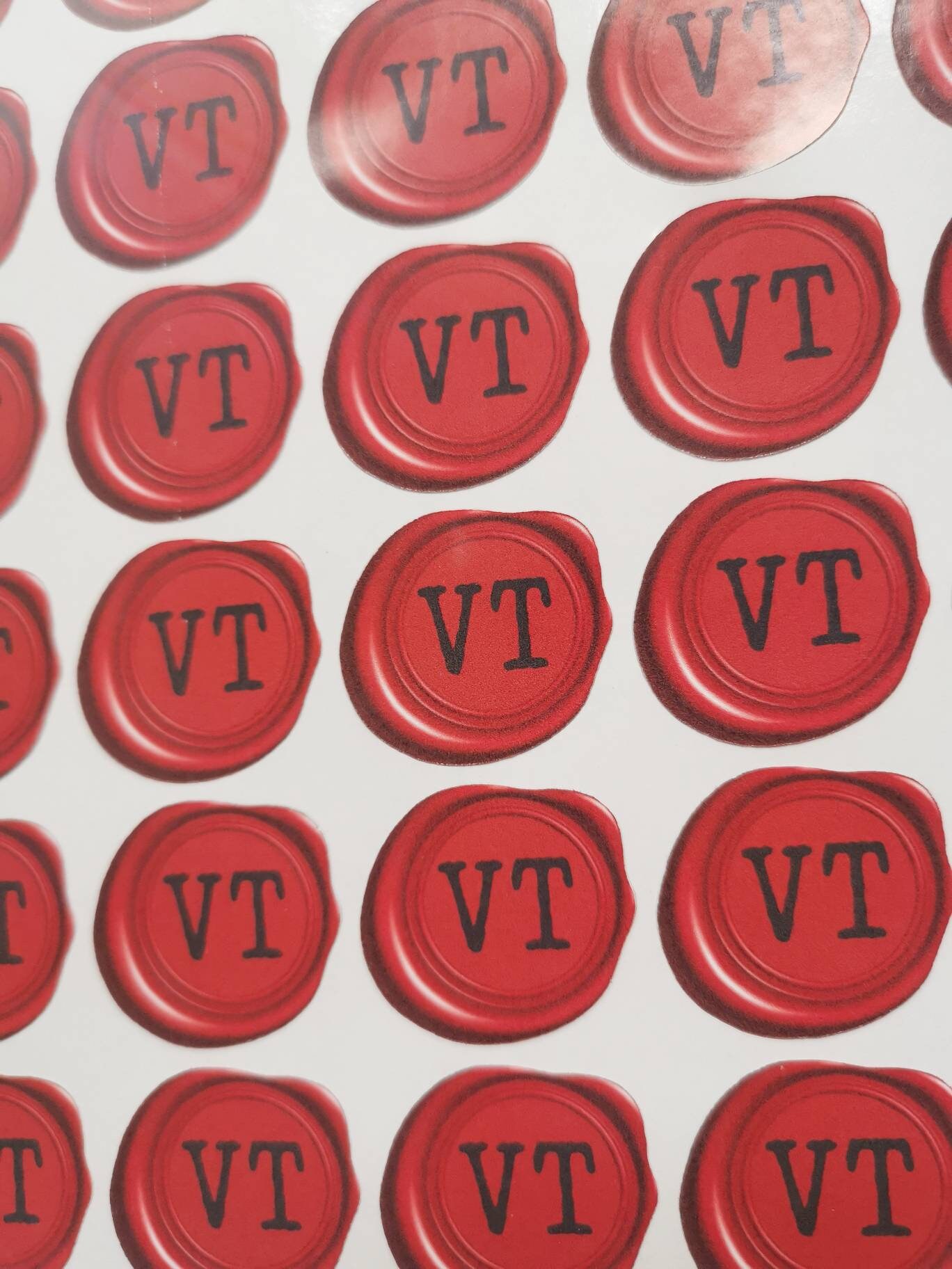 Personalised Initials Taskmaster Style Red Wax Seal Stickers Sheet of ...