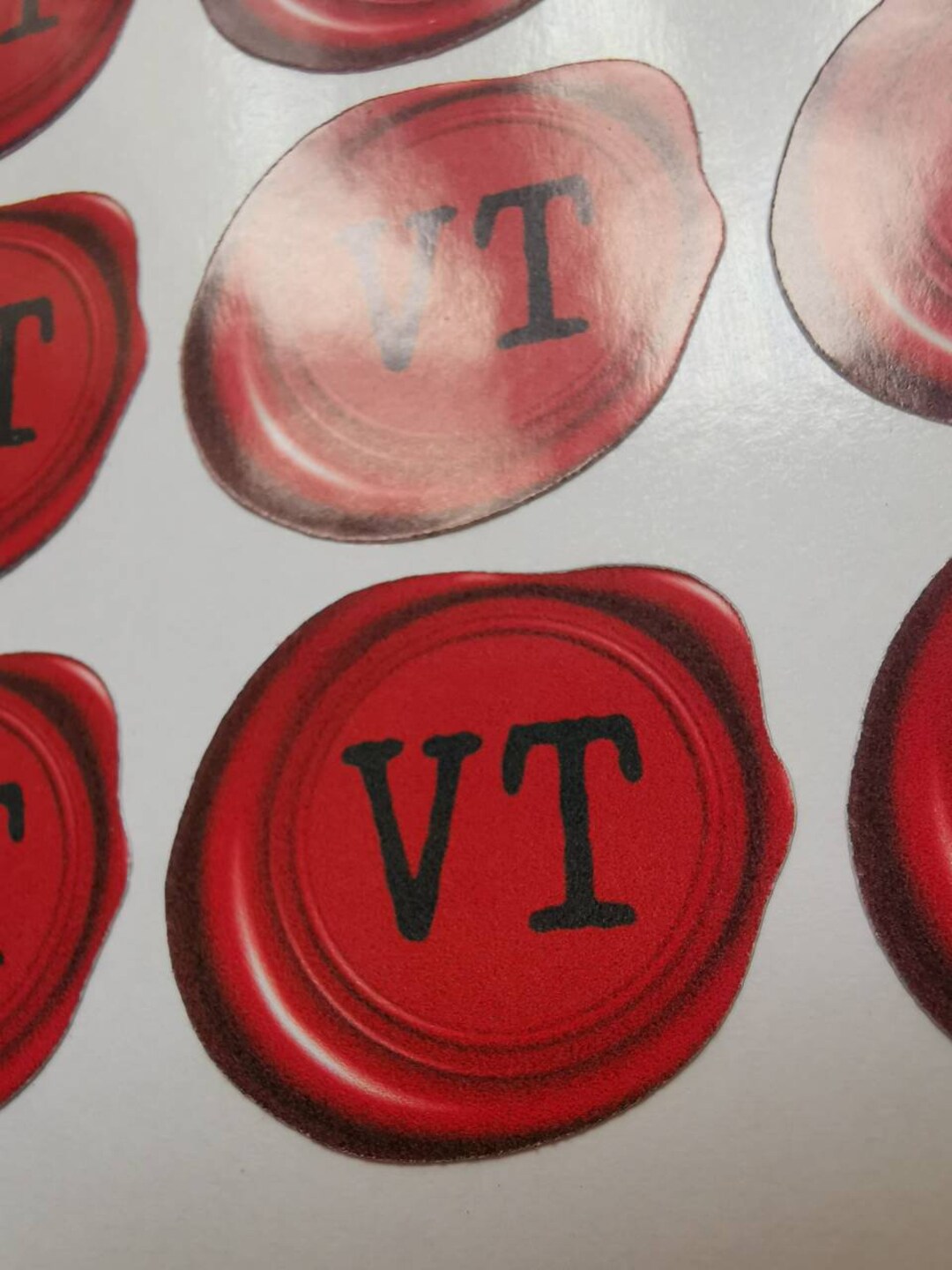 Personalised Initials Taskmaster Style Red Wax Seal Stickers Sheet of ...