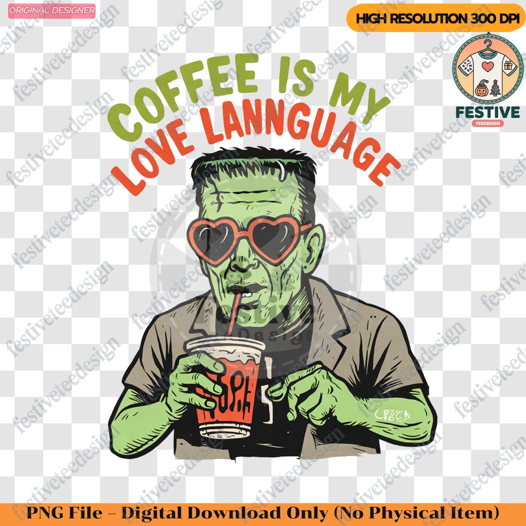 Frankenstein Coffee Addict Funny Halloween Design - Etsy