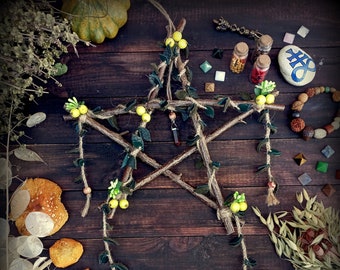 Hanging Moon Phase Decor Hand Painted for Pagan Wiccan Altar - Etsy