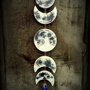 Hanging Moon Phase Decor Hand Painted for Pagan Wiccan Altar - Etsy