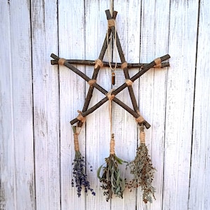 Protection Pentagram With Moonstone Crystal, Wiccan Supplies, Witch ...