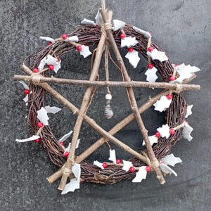 Pentacle of Protection Door Wreath Witch Wreath Wiccan Decor 30cm ...