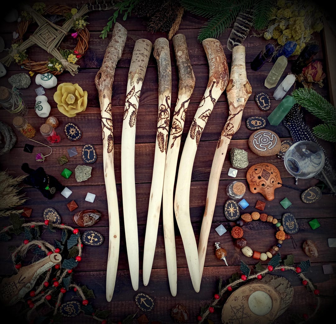 Wand Aspen Wood Druid Ritual Magic Wand Magic Wand Druidism Pagan Wicca ...
