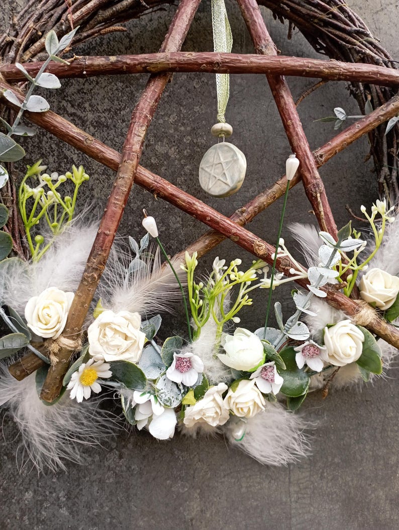 Pentacle of Protection Door Wreath Witch Wreath Wiccan Decor 30cm ...