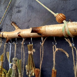 Rustic Birch Branch Herb Drying Rack, Made From Birch Branches ...