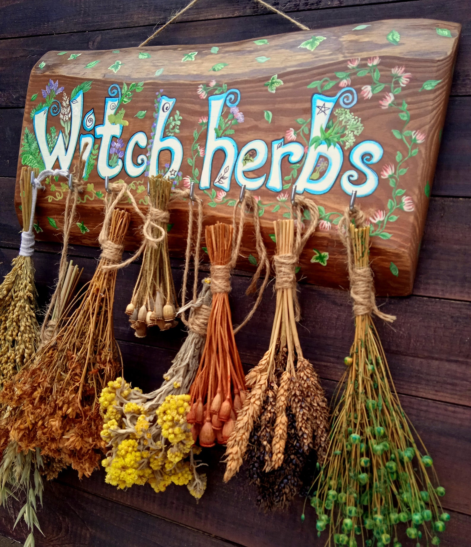 Herb Drying Rack Handmade Hand Drawn Witch Home Decor Dried - Etsy