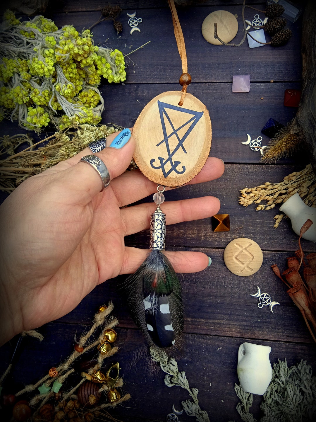 Symbol of Lucifer, Sigil of Lucifer Hanging, Gift Occult Hanging ...