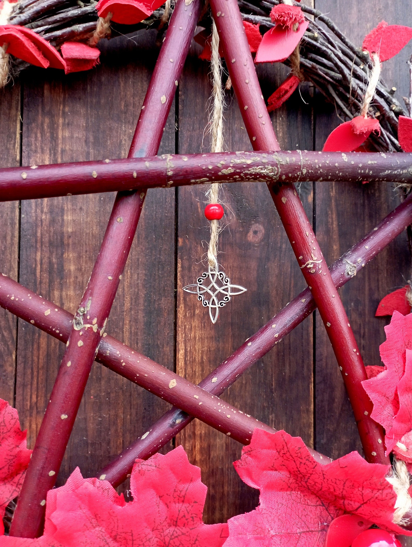 Pentacle of Protection Door Wreath Witch Wreath Wiccan Decor 30cm ...