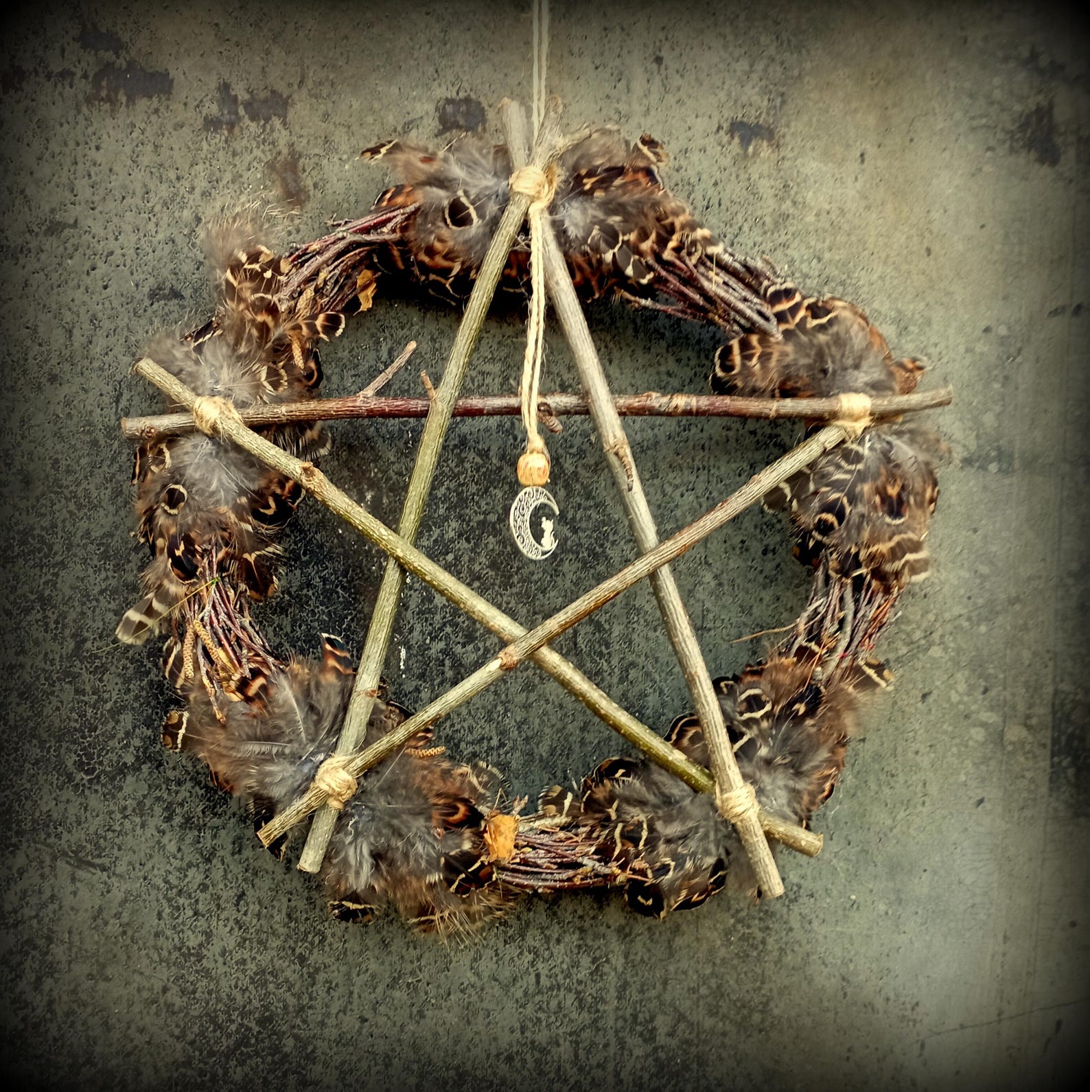 Pentacle of Protection Door Wreath Witch Wreath Wiccan Decor 30cm ...