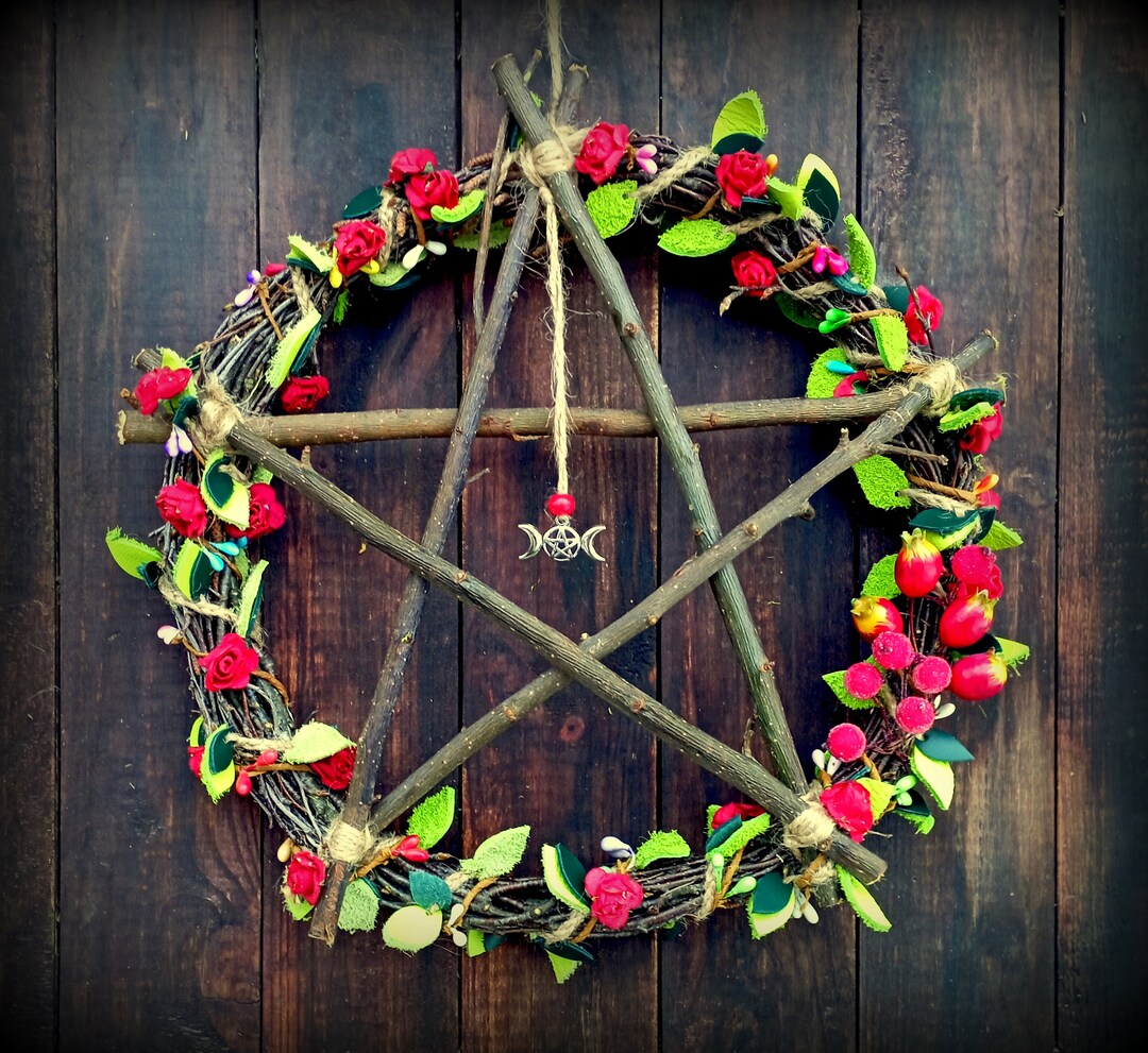 Pentacle of Protection, Door Wreath, Witch Wreath, Decor Wiccan ...