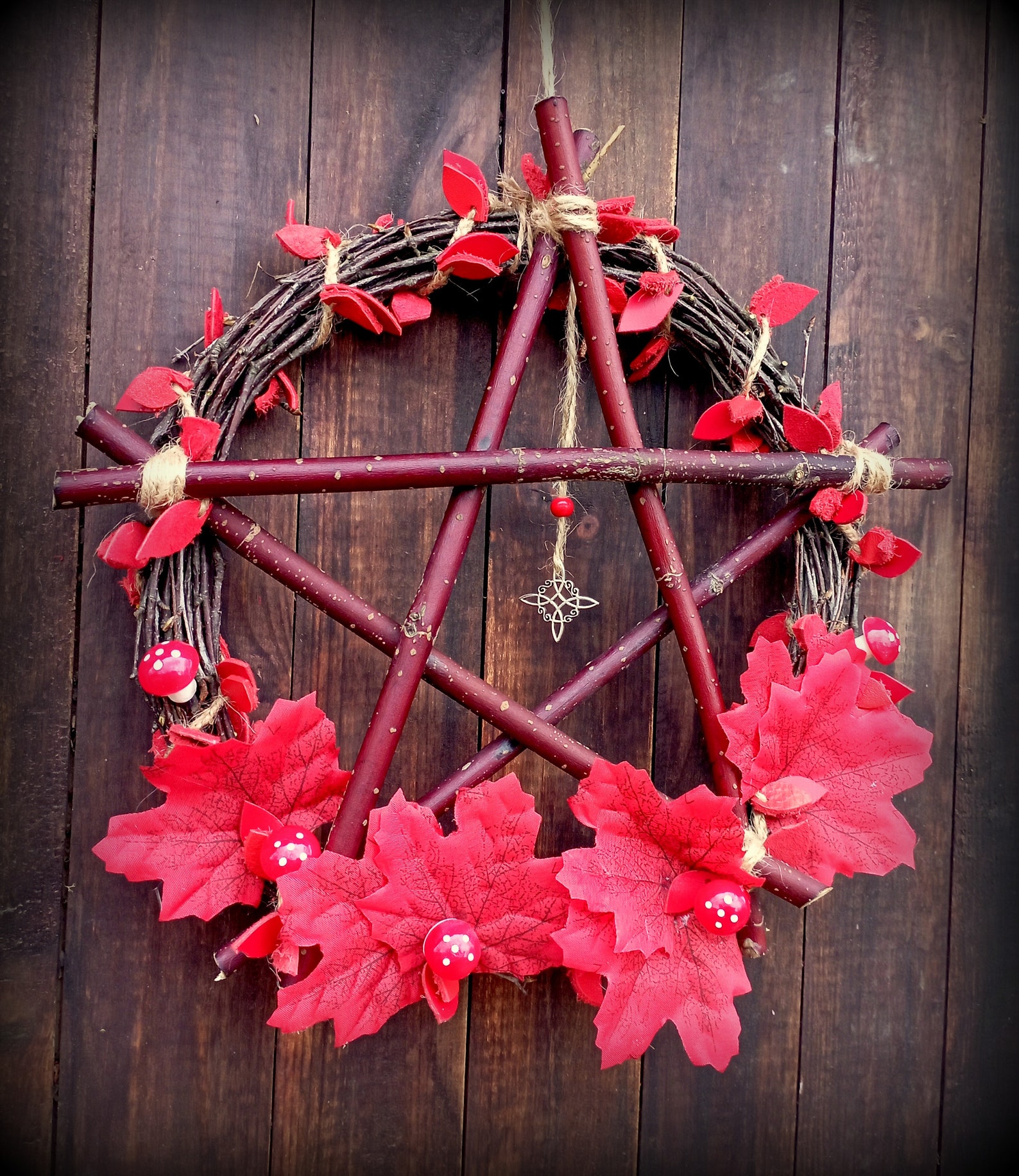 Pentacle of Protection Door Wreath Witch Wreath Wiccan Decor 30cm ...