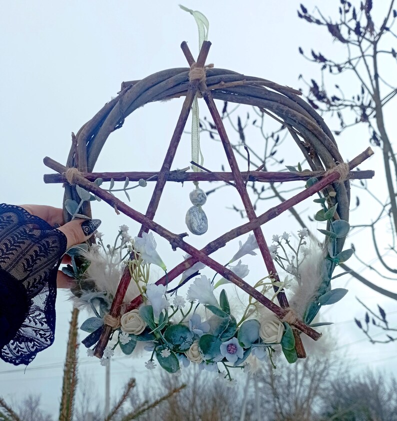 Pentacle of Protection Door Wreath Witch Wreath Wiccan Decor 30cm ...