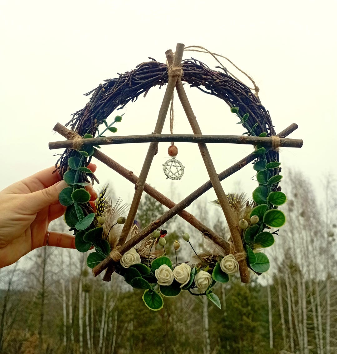 Pentacle of Protection, Door Wreath, Witch Wreath, Decor Wiccan ...