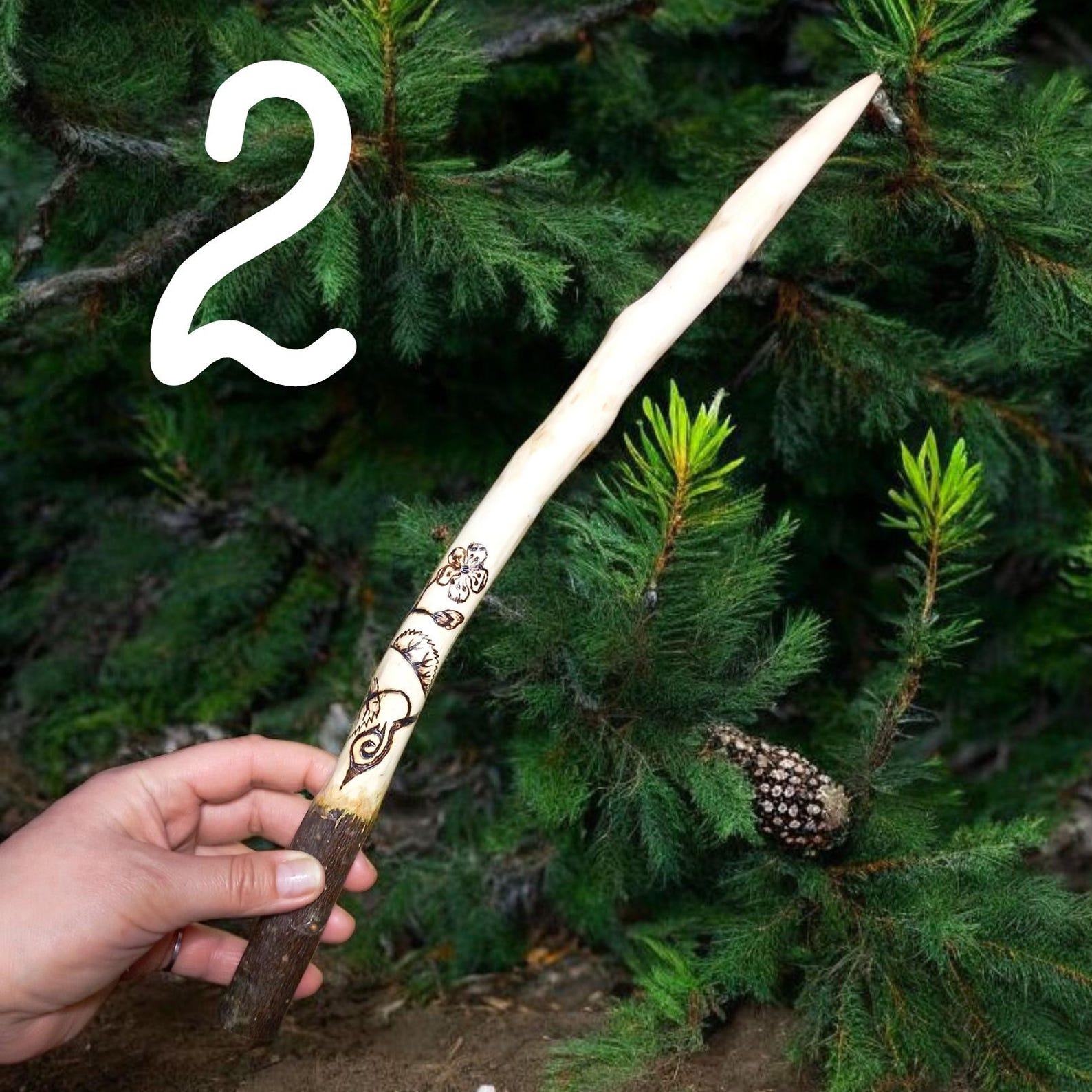 Apple Wand, Ogham Wood, Ritual Magic Wand, Druidry Wand, Pagan Wicca ...