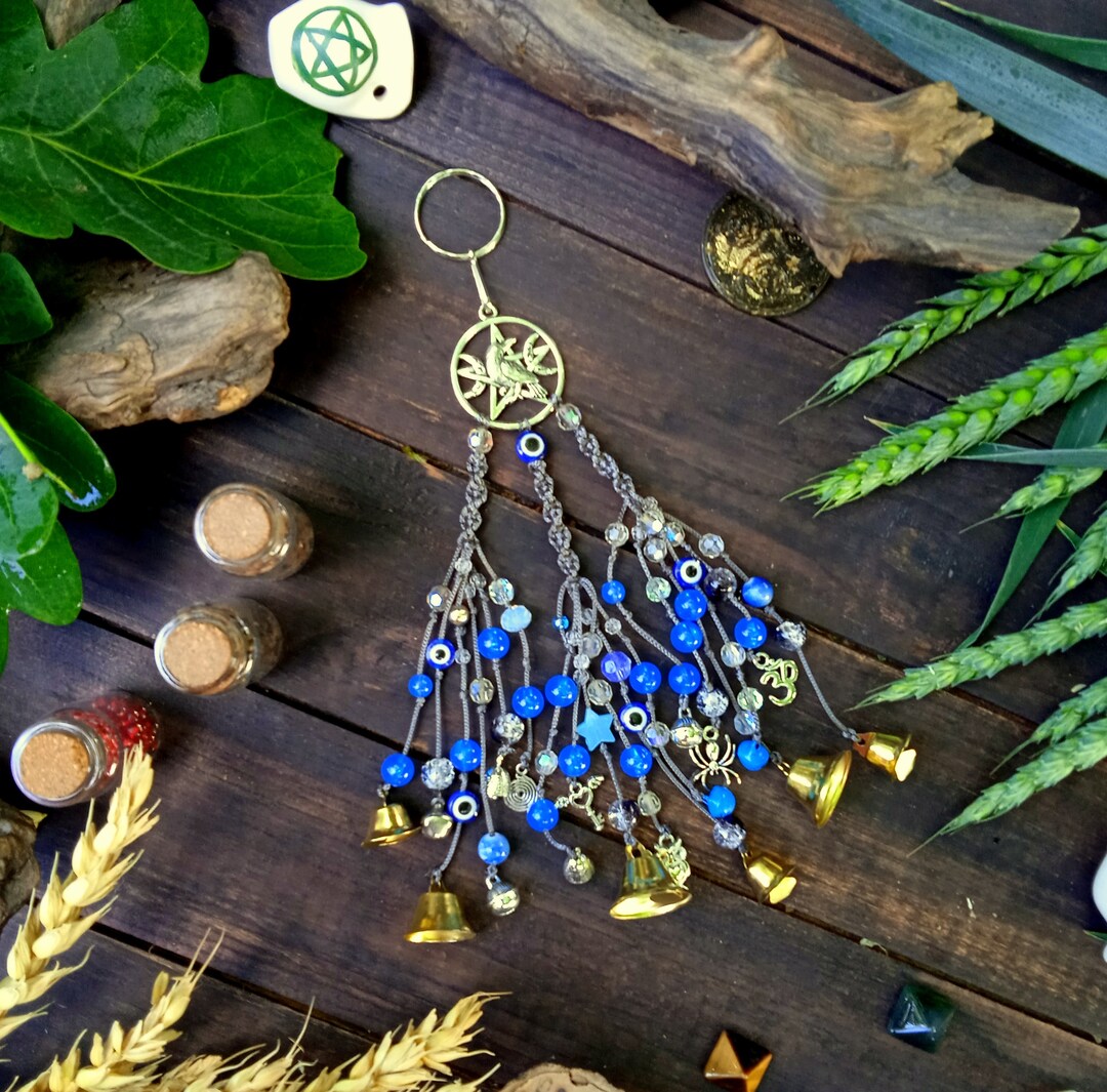 Witches Bells With a Pentagram of Protection and a Totem Raven, to ...