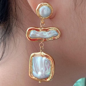 Handmade Fresh Water Pearl Jewelry, Pearl Necklace, Keshi Pearl Biwa ...