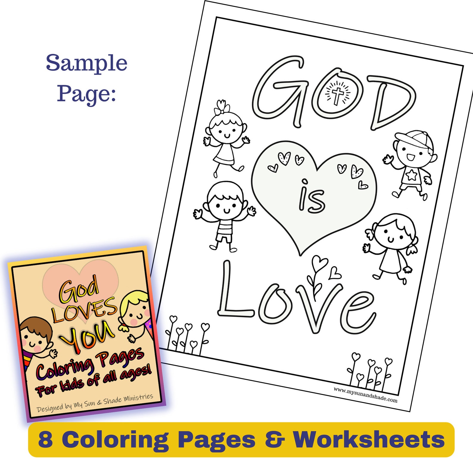 God Loves You Coloring Pages: Bible Verse Activity (digital Download ...