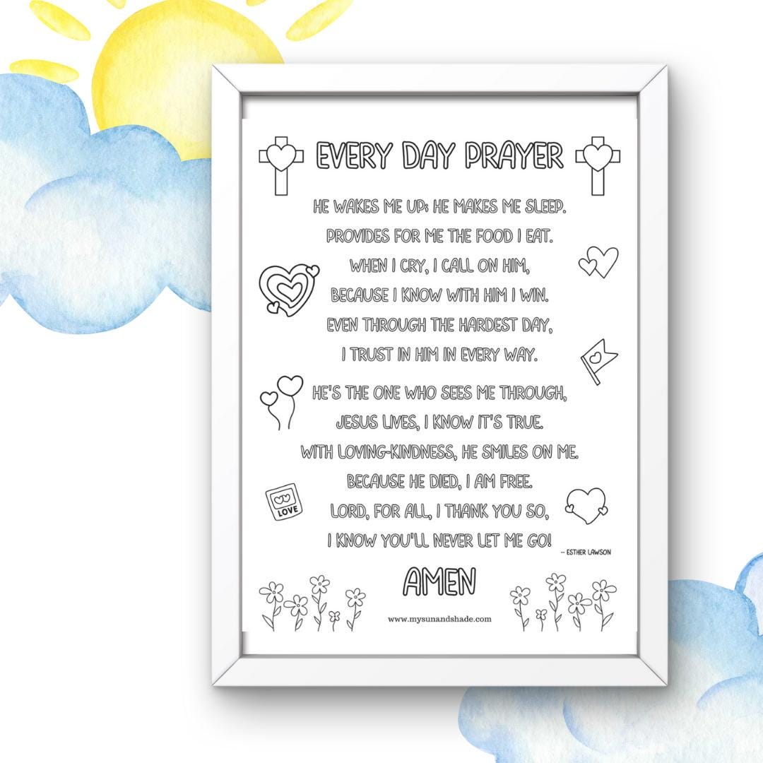 Kids Prayer Coloring Page: Every Day Prayer Printable (PDF Download) - Etsy
