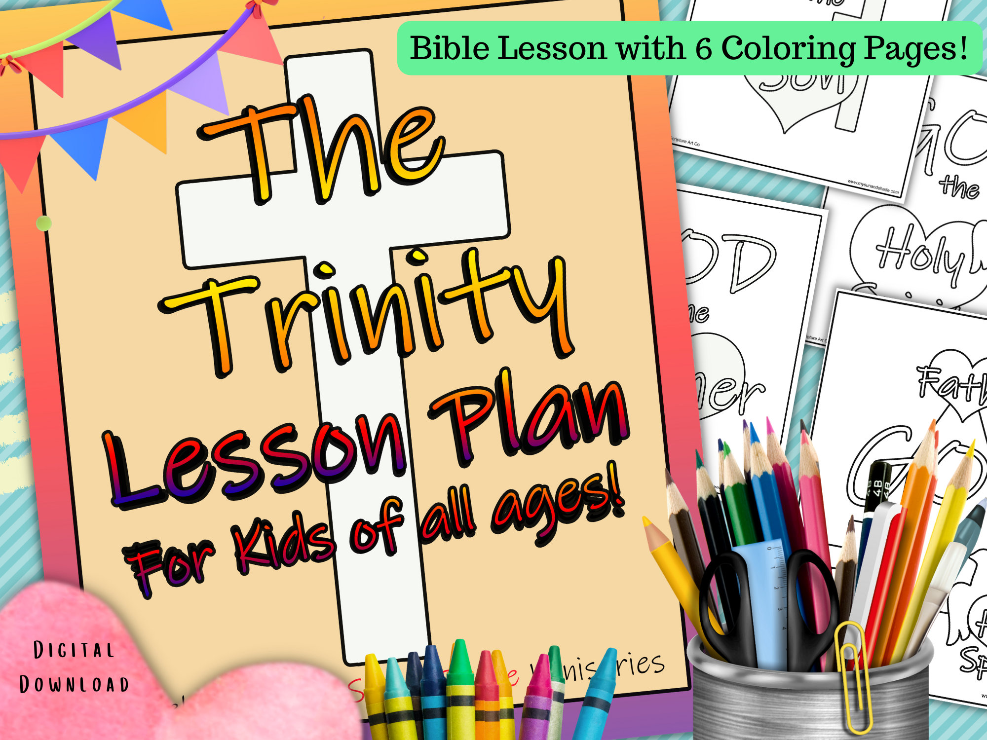 HOLY TRINITY Youth Worksheets, Sunday School Lesson Plan Idea, Three in ...