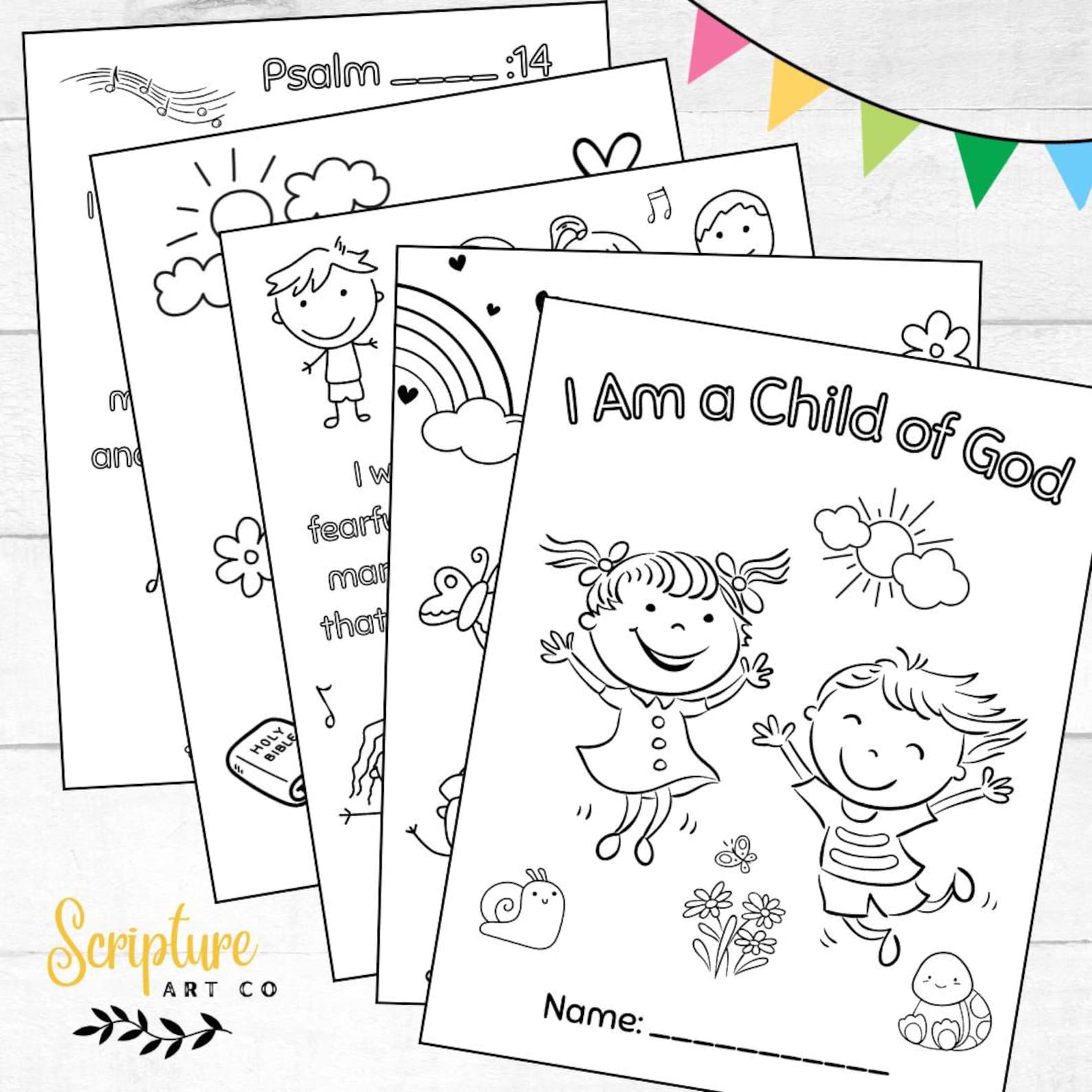 I Am A CHILD of GOD Coloring Pages: Bible Verse Affirmation Activity ...