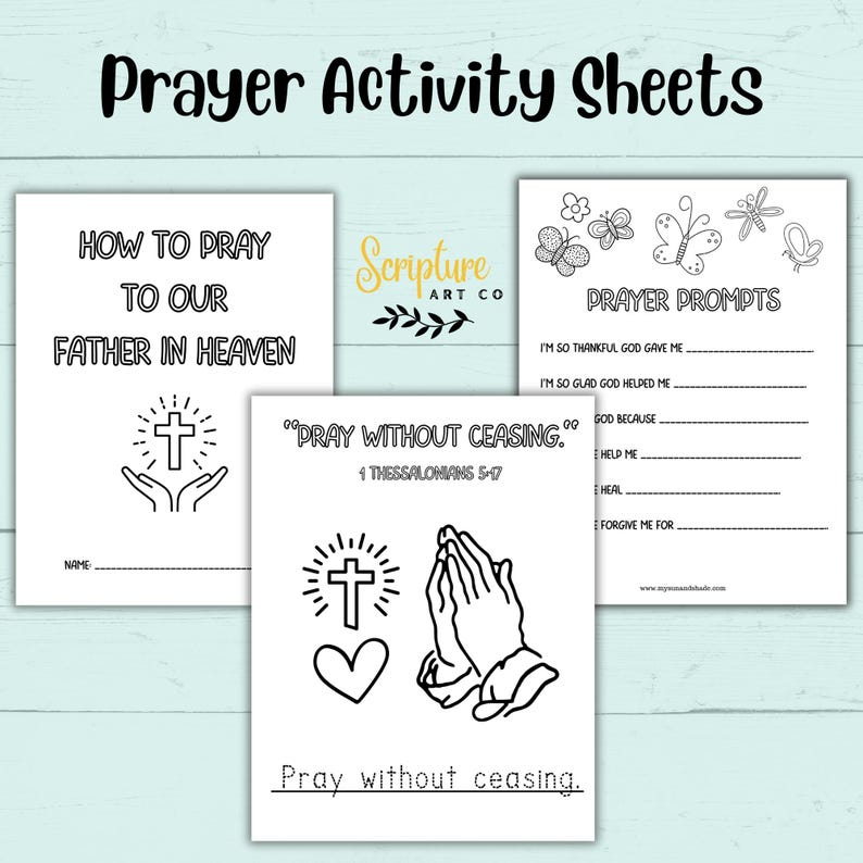 Teach Kids HOW to PRAY, Easy Fun Worksheets on Prayer, Bible Lesson ...