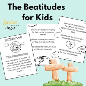 Beatitudes Craft Pages, Fill-in-the-blank Worksheets, Bible Coloring ...