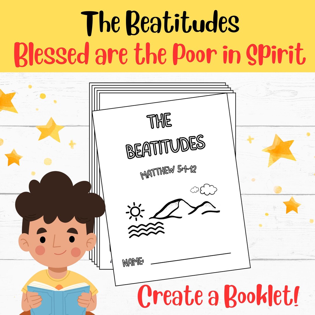 Beatitudes Craft Pages, Fill-in-the-blank Worksheets, Bible Coloring ...