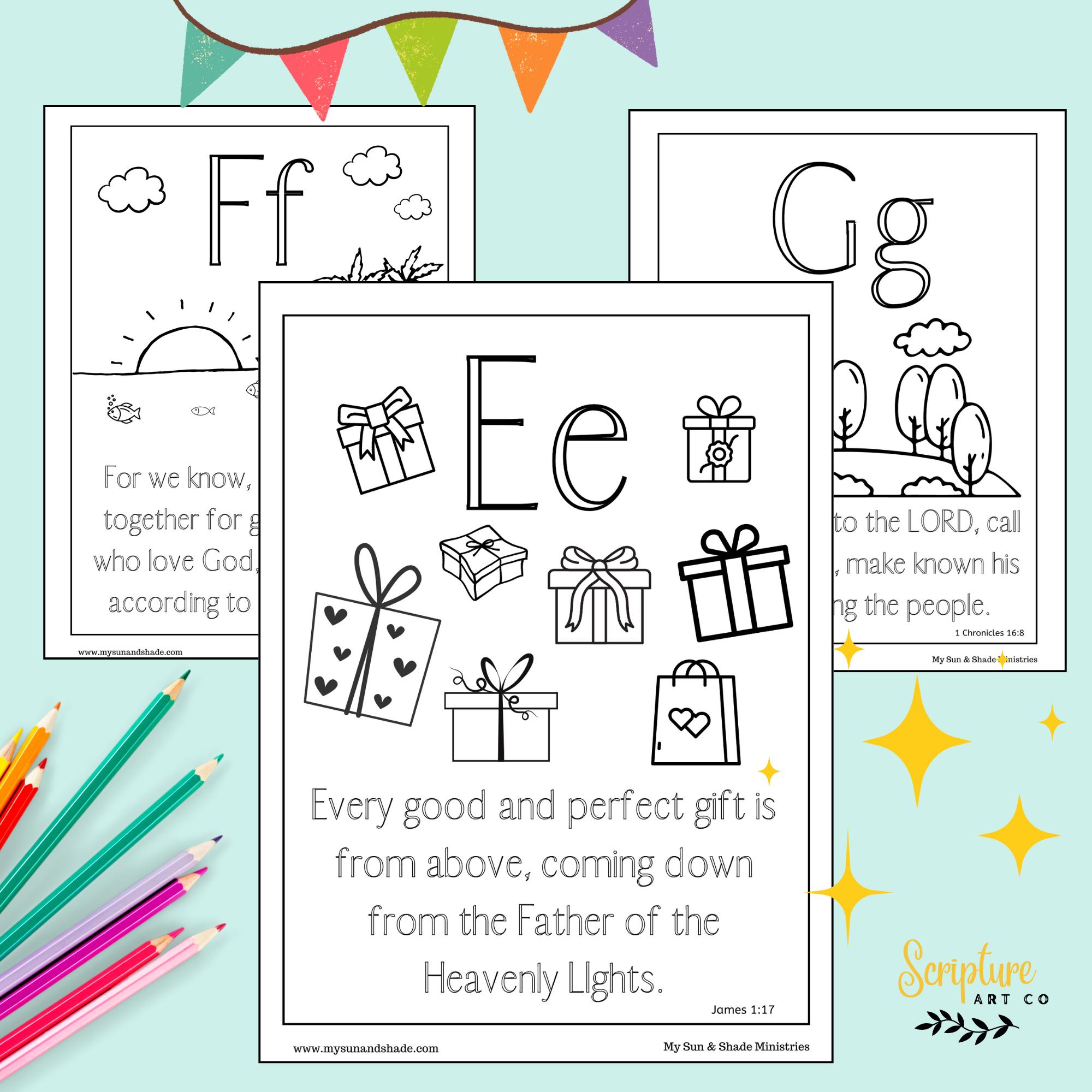 ABC Bible Verse Coloring Pages: Early Learning (digital Download) - Etsy