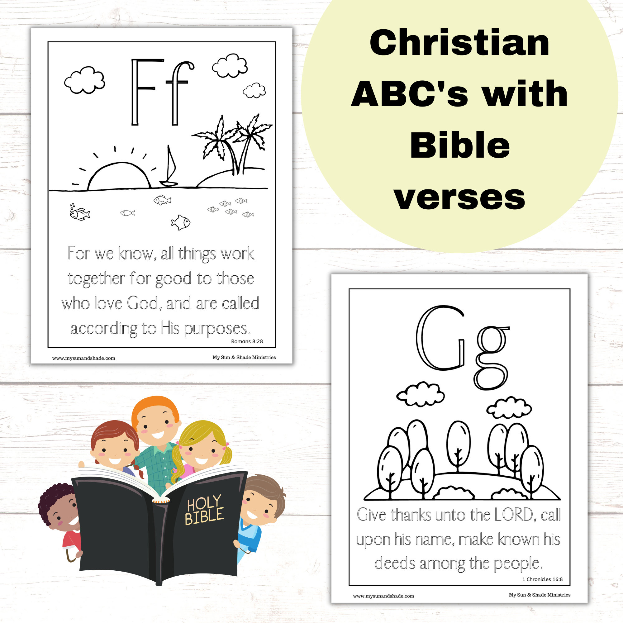 ABC Bible Verse Coloring Pages: Pre-k Homeschool Activity (digital ...