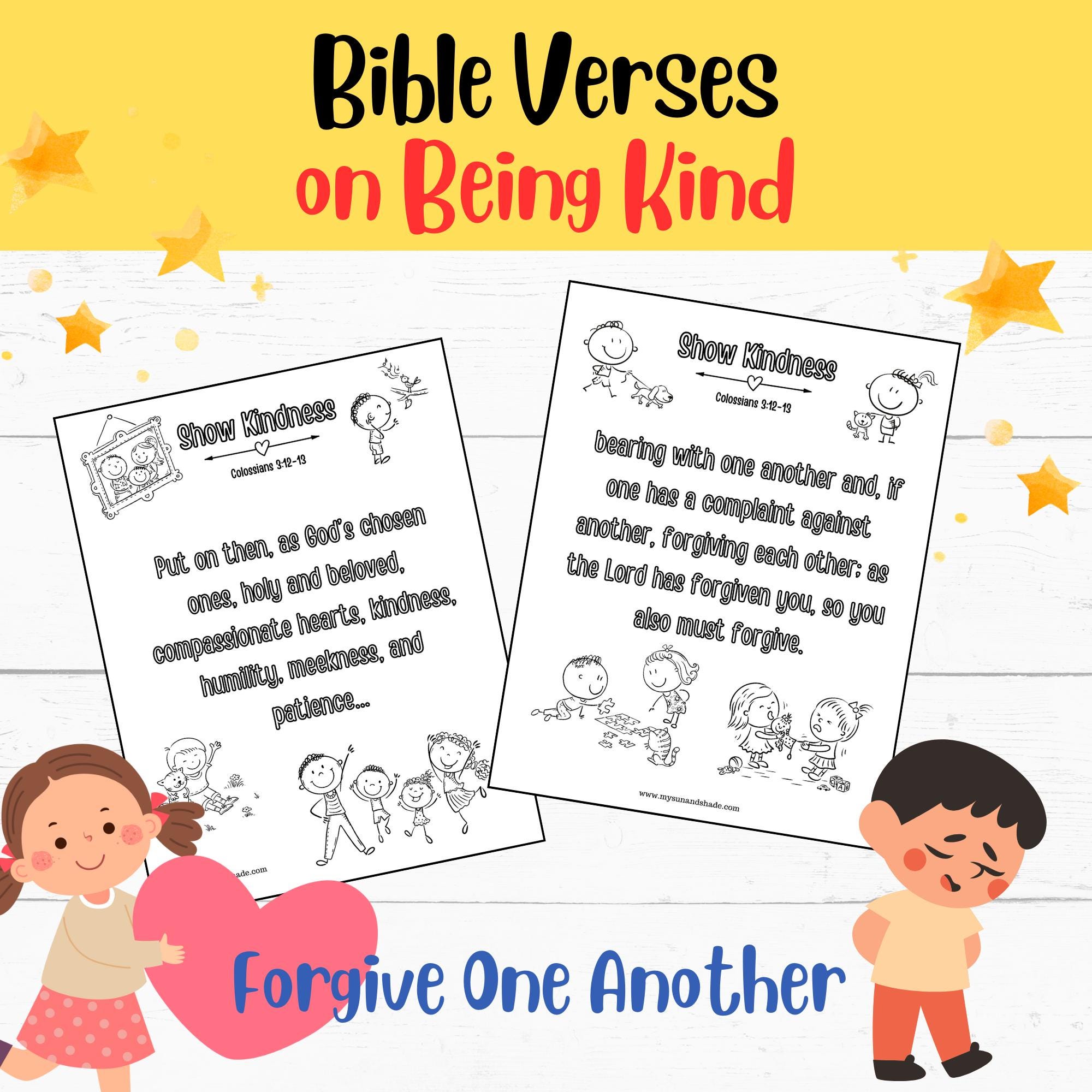 Kindness Coloring Pages: Bible Verse Craft (digital Download) - Etsy