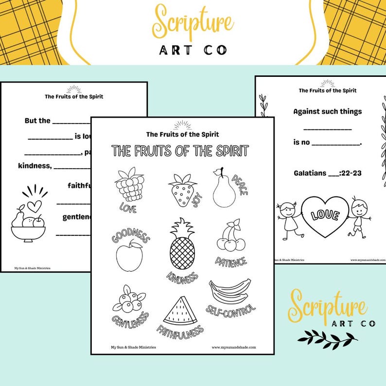 Fruits of the Spirit Activity Pack: Flashcards, Coloring, Tracing (PDF ...