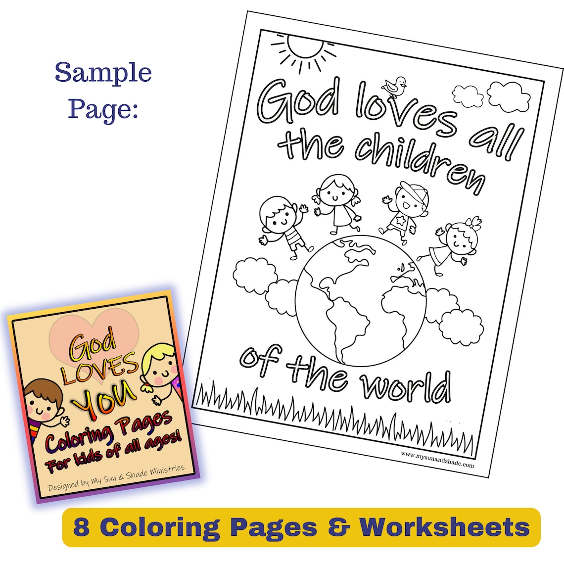 GOD LOVES You Coloring Pages: Kids Bible Study (digital Download) - Etsy