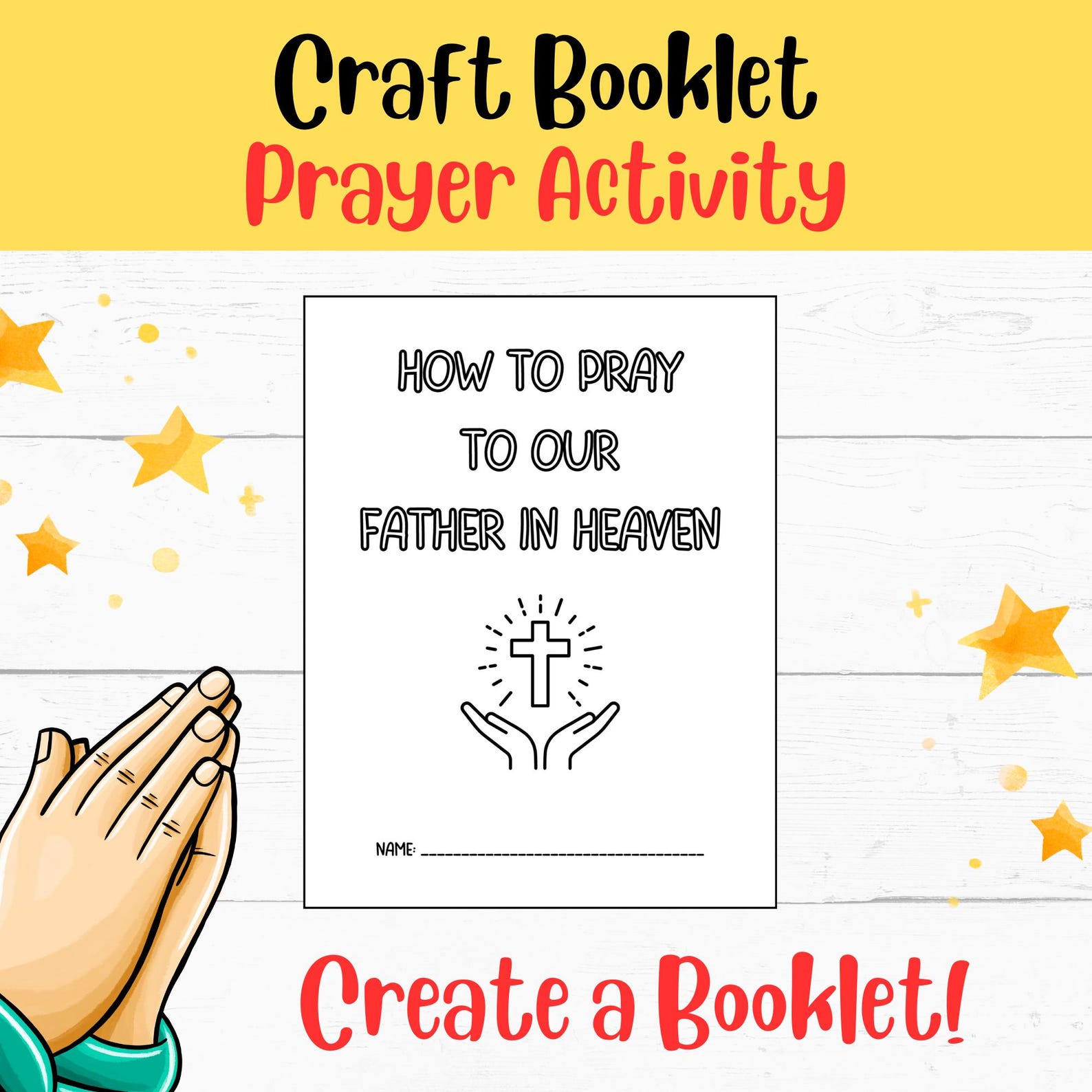 Prayer Craft for Kids: Bible Coloring Pages & Worksheets (PDF Download ...
