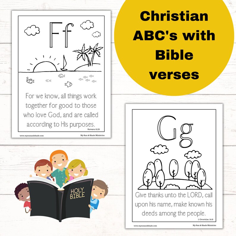 Bible ABC PDF Printables, Prek-kindergarten, ALPHABET Coloring Sheets ...