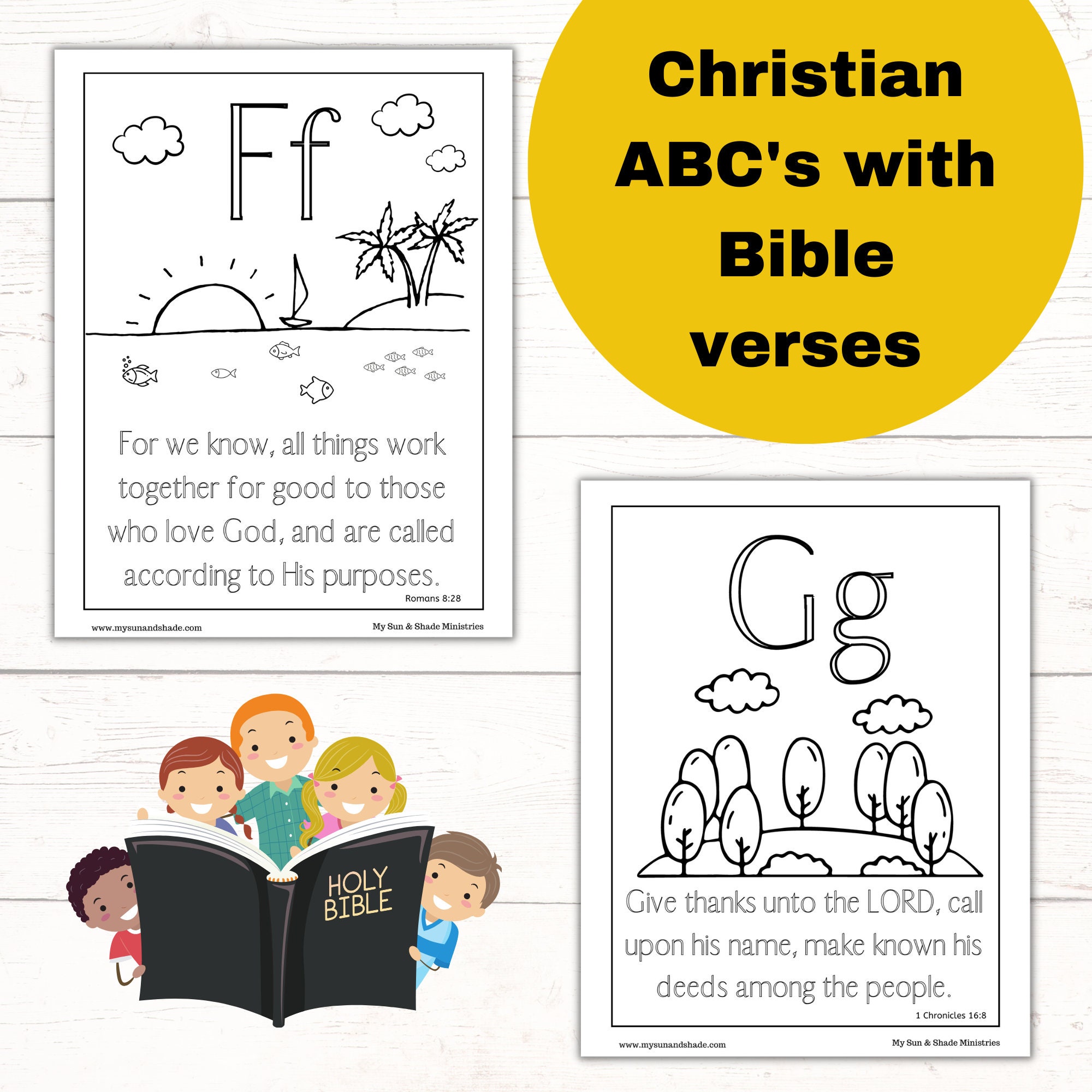 Bible ABC PDF Printables, Prek-kindergarten, ALPHABET Coloring Sheets ...