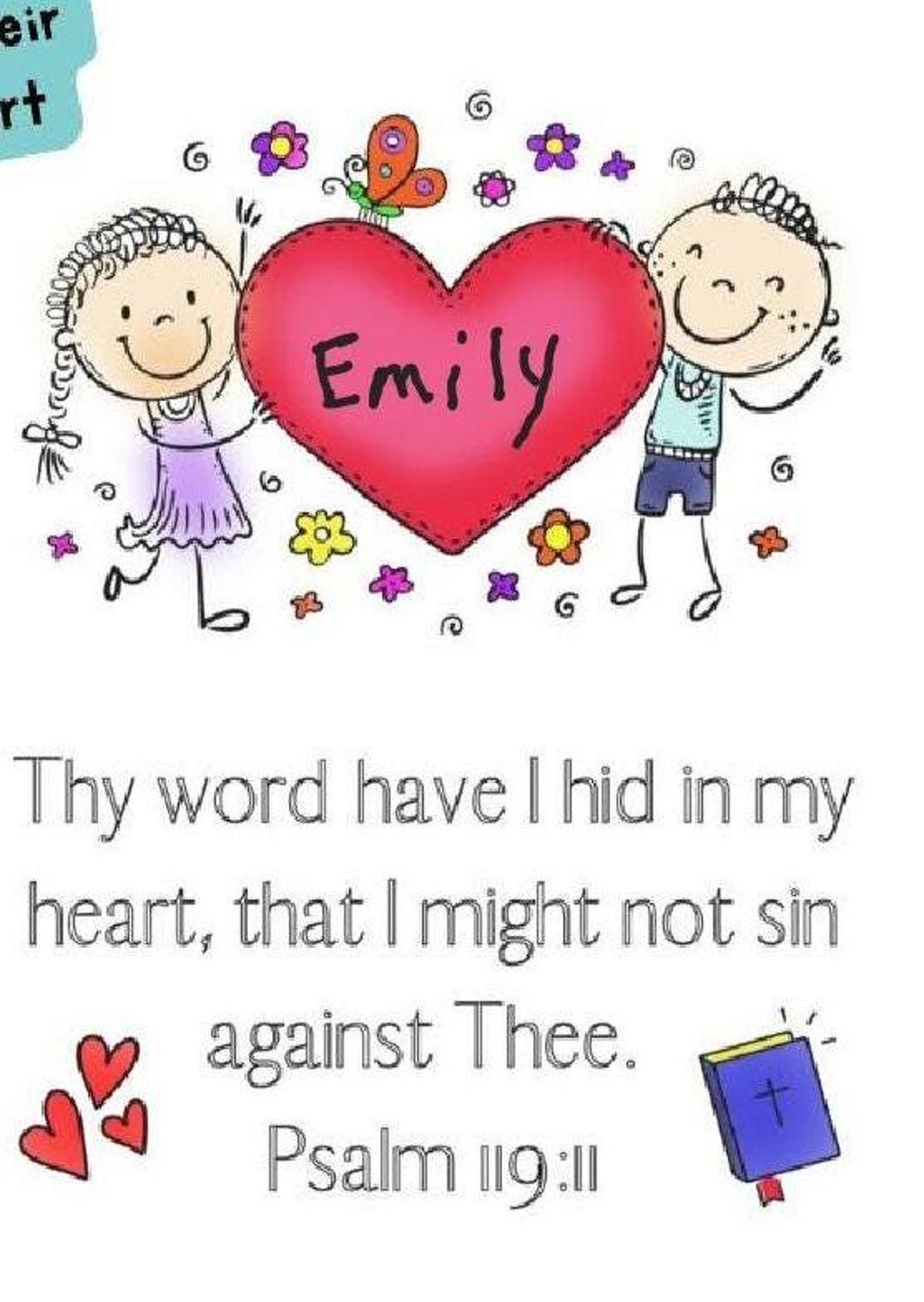Hide God's Word in Your HEART Easy KJV Bible Verse Printout , Kids LOVE ...