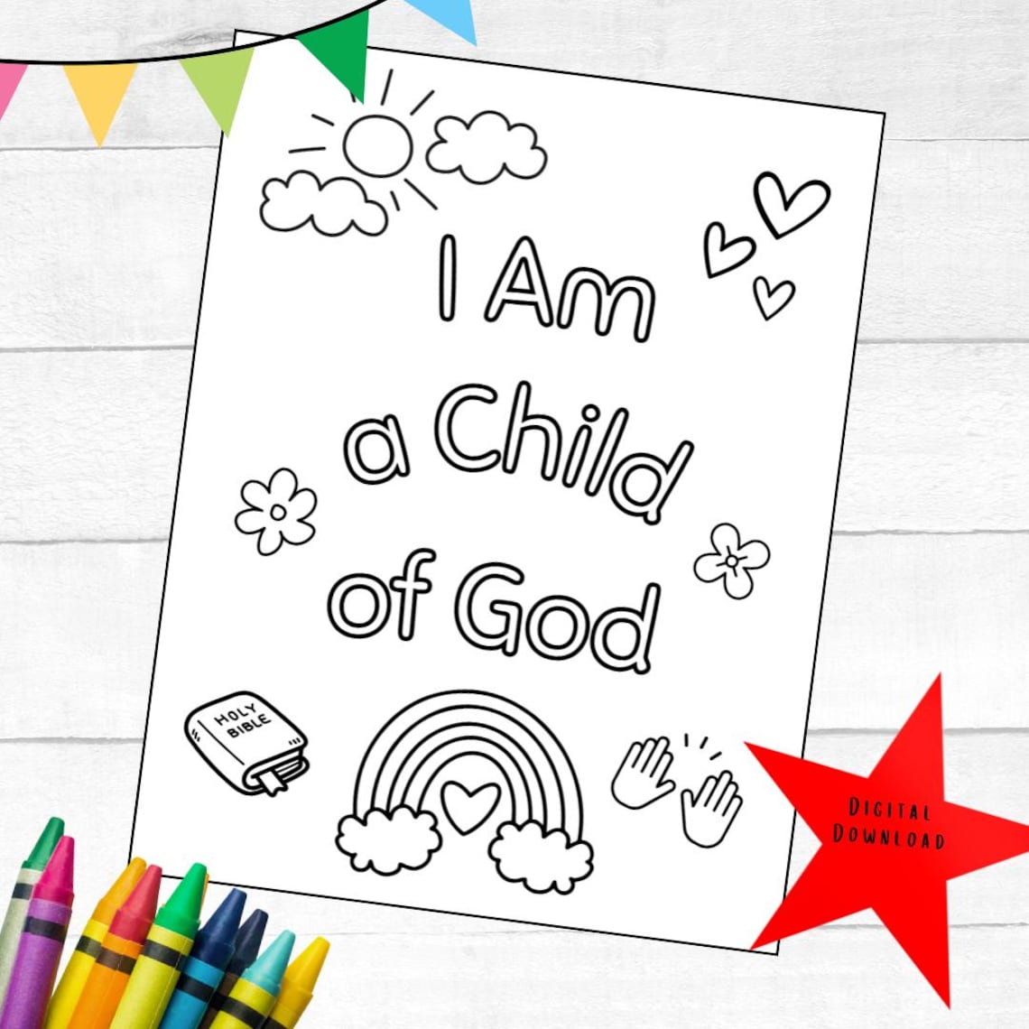 I Am A CHILD of GOD Coloring Pages: Bible Verse Affirmation Activity ...